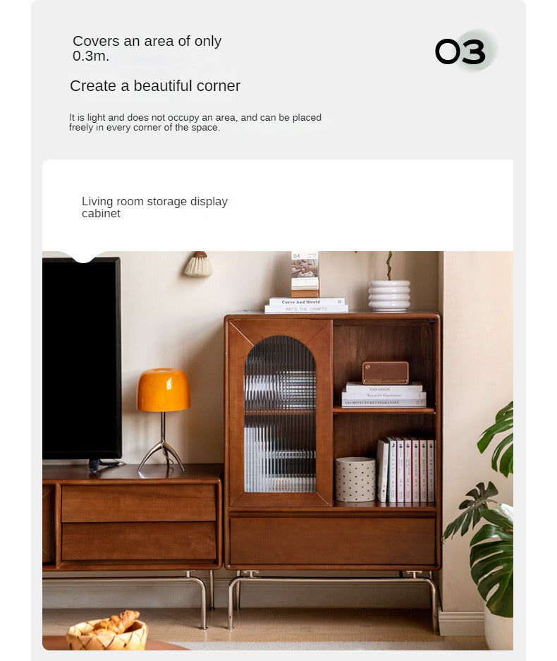 Poplar solid wood Side cabinet-