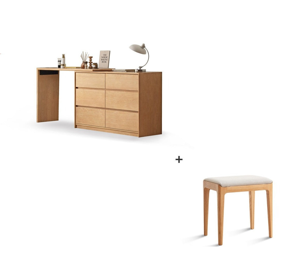 Oak solid wood Dressing table L-shaped corner: