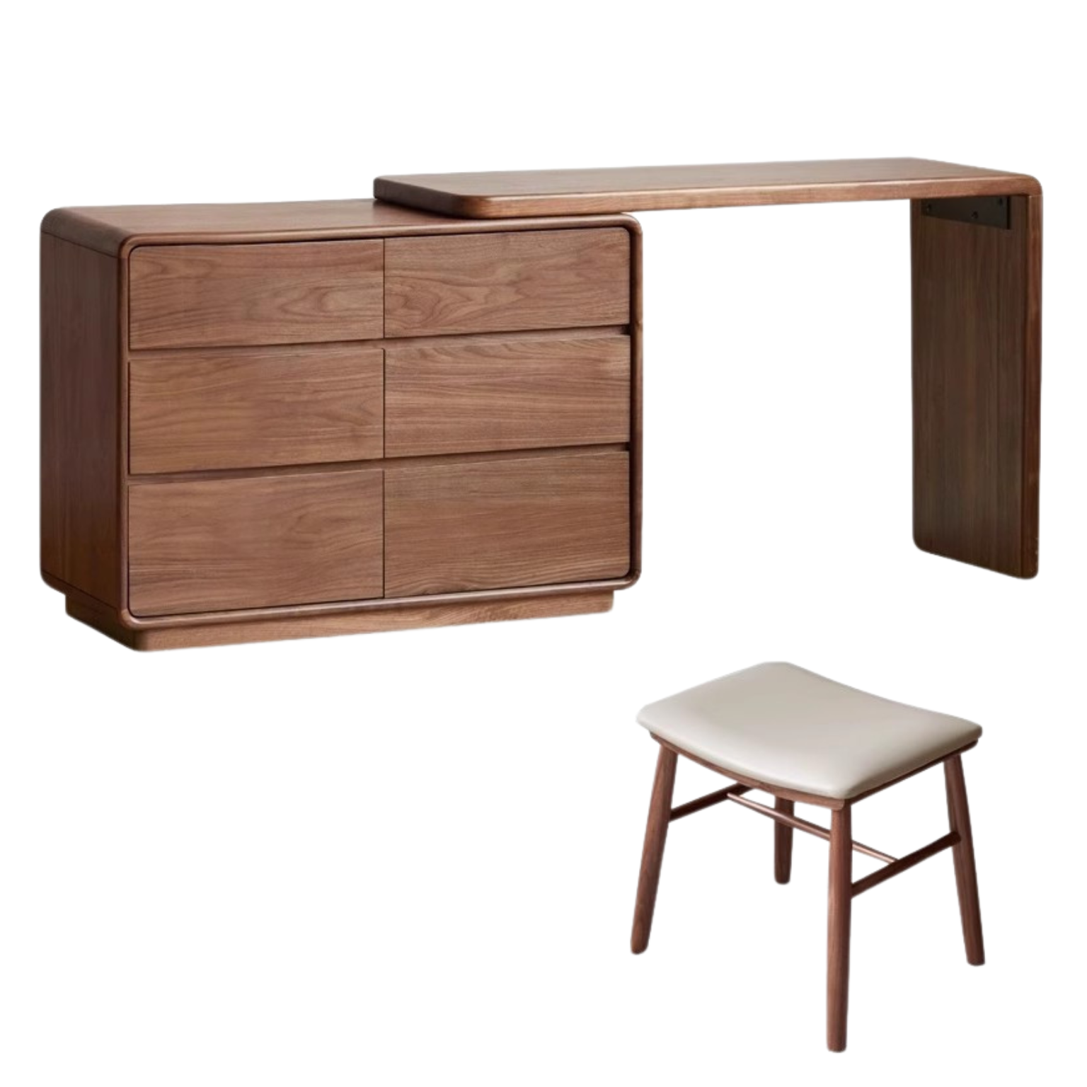 Black walnut solid wood telescopic dressing table: