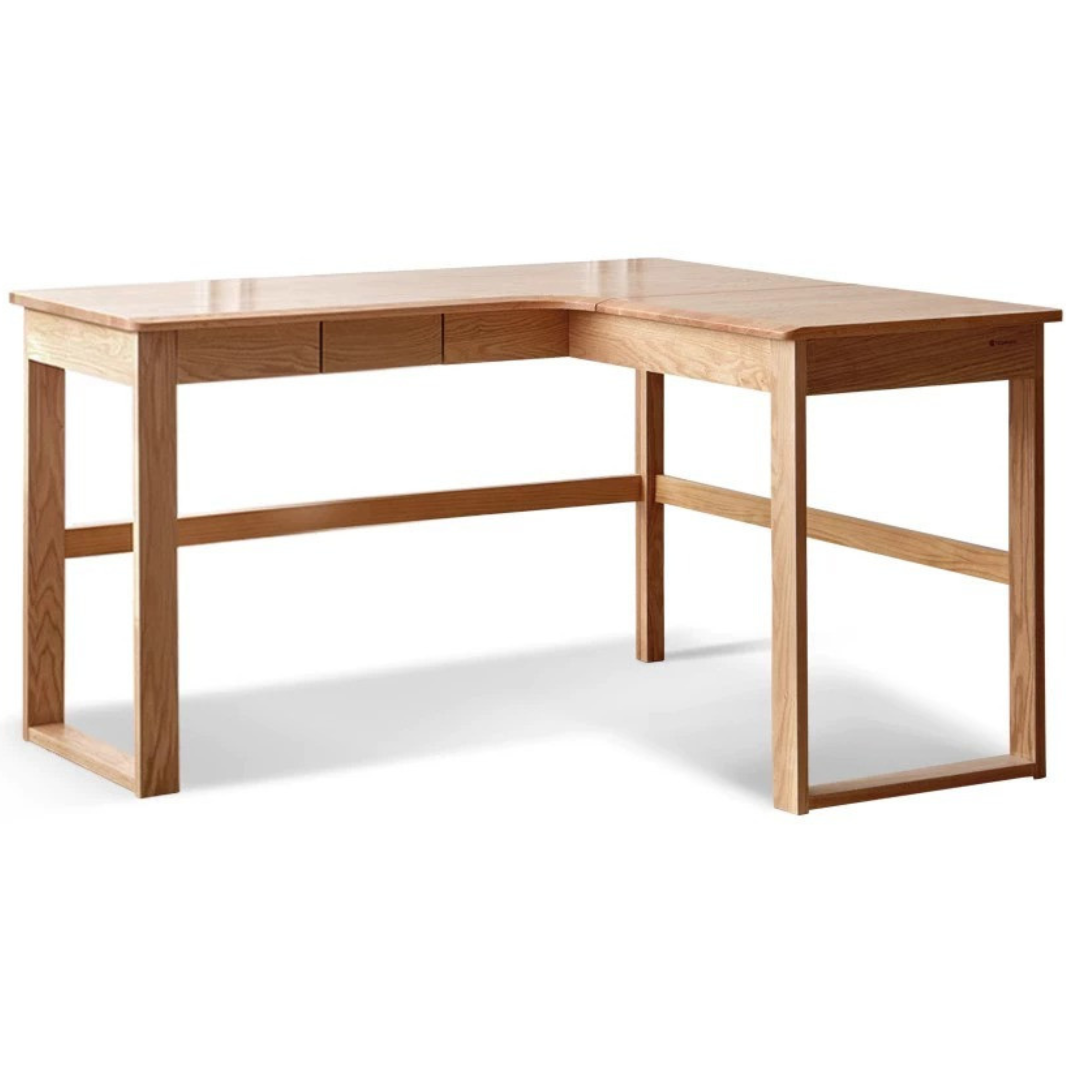 Oak solid wood Office desk with bookshelf