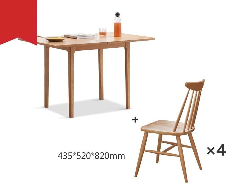 Oak solid wood Folding small dining table
