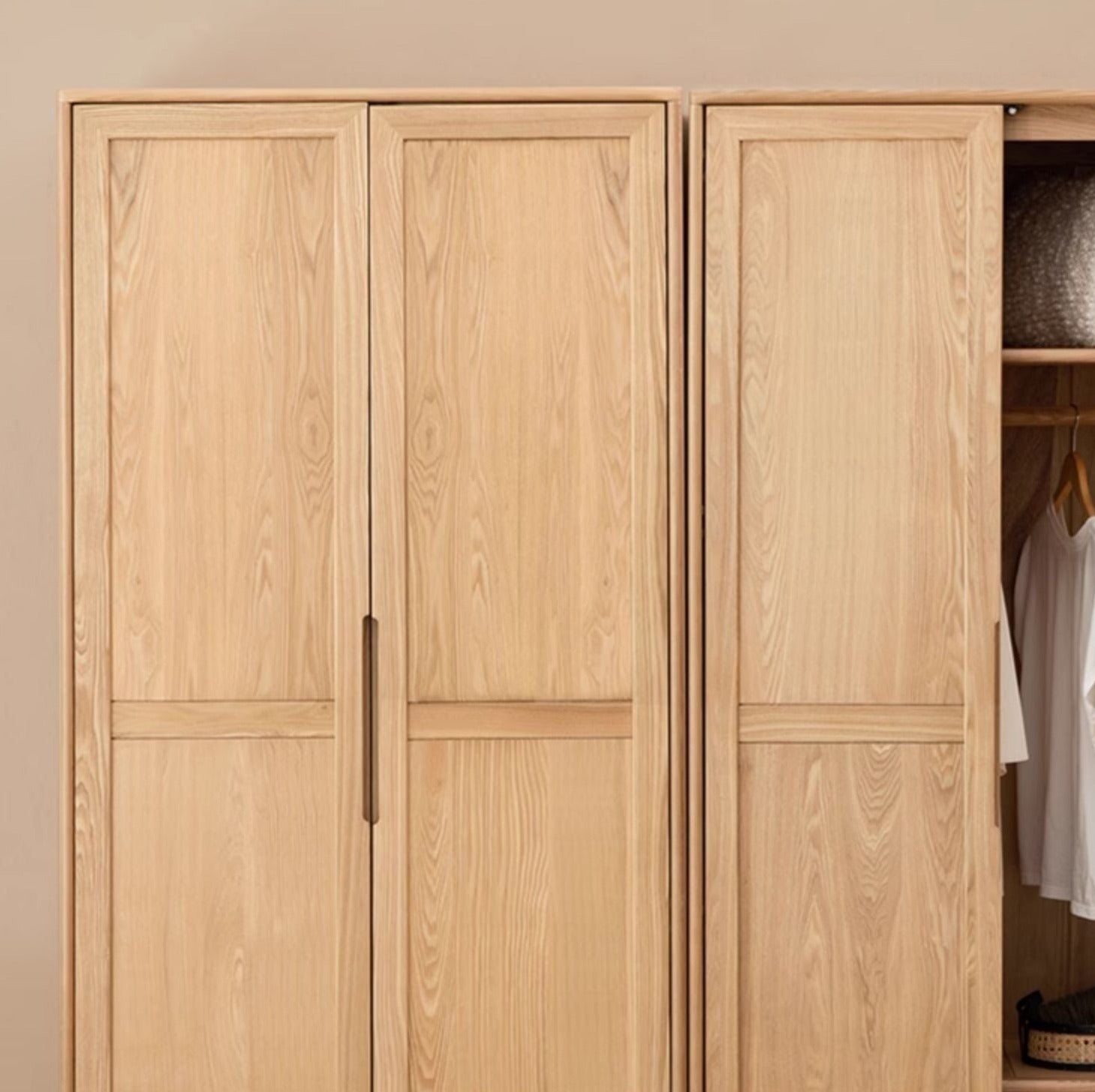 Ash solid wood wardrobe