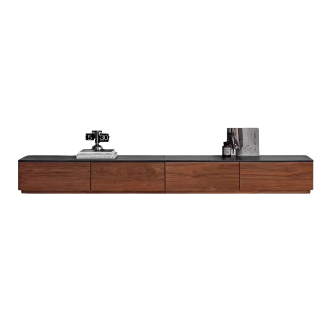 Black Walnut solid wood TV stand rock slab=