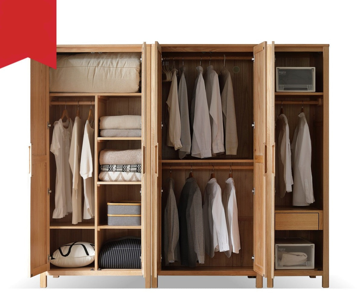 Oak solid wood combined Wardrobe: