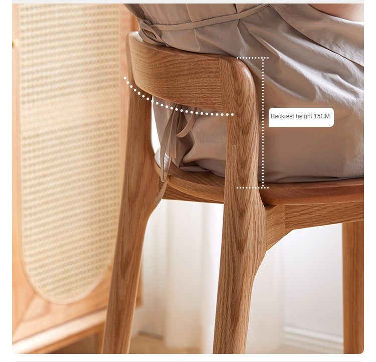 Oak Solid Wood Bar Chair, High Foot Chair"