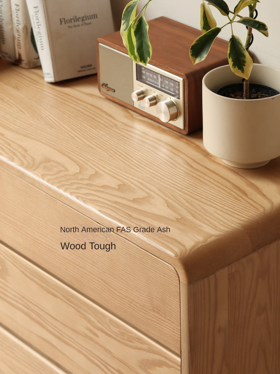 Ash Solid Wood Telescopic Dressing Table Integrated Storage: