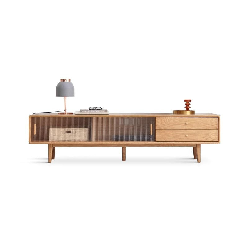 Oak solid wood TV stand: