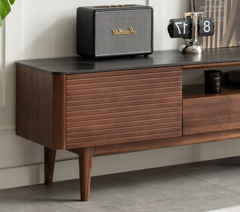 Black Walnut solid wood slate TV stand: