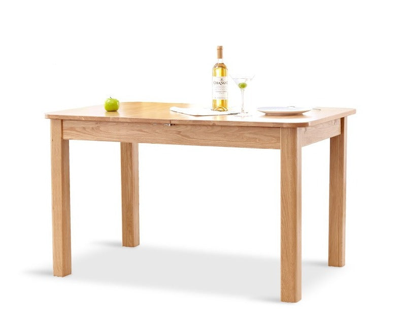Oak solid wood telescopic folding dining table