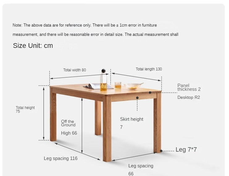 Oak solid wood Dining table
