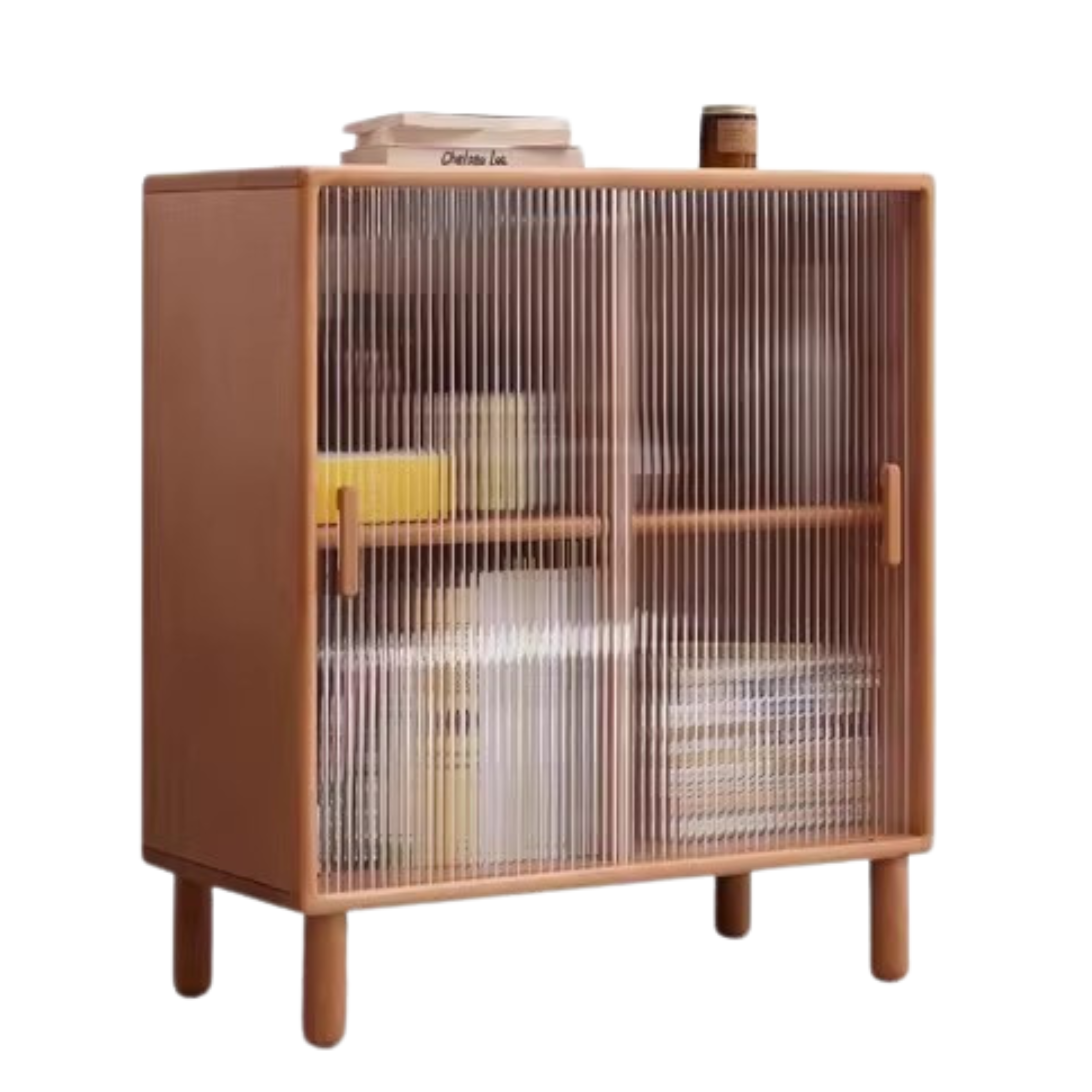 Beech solid wood Sliding Door side cabinet-