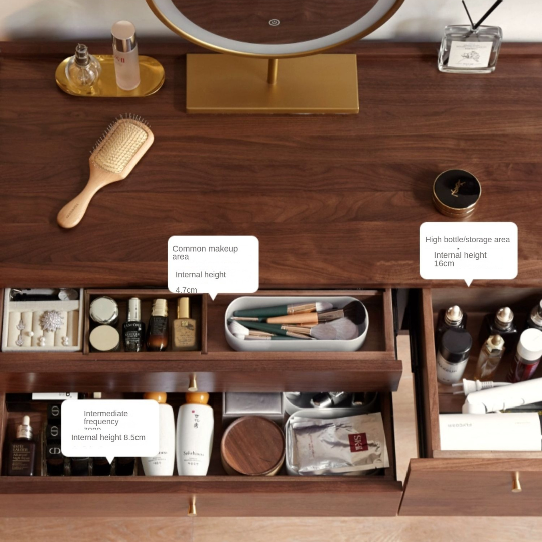 Black Walnut , Ash solid wood Dressing table: