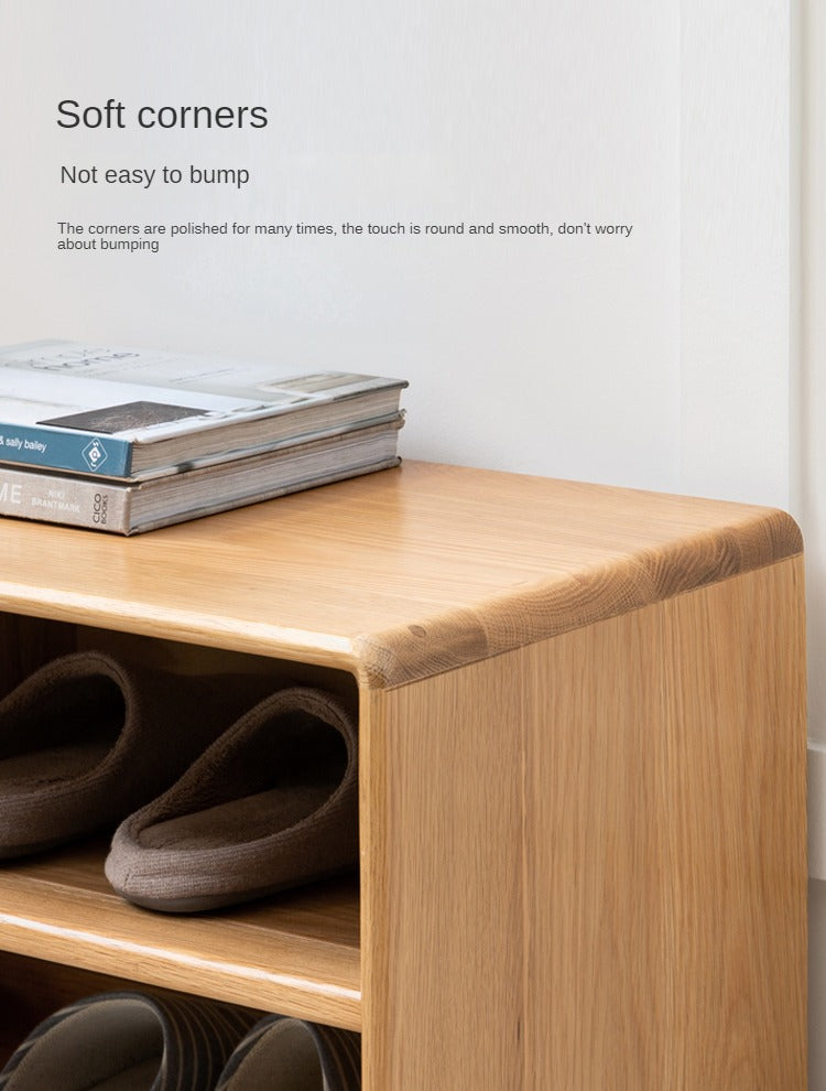 Oak solid wood shoe changing bench