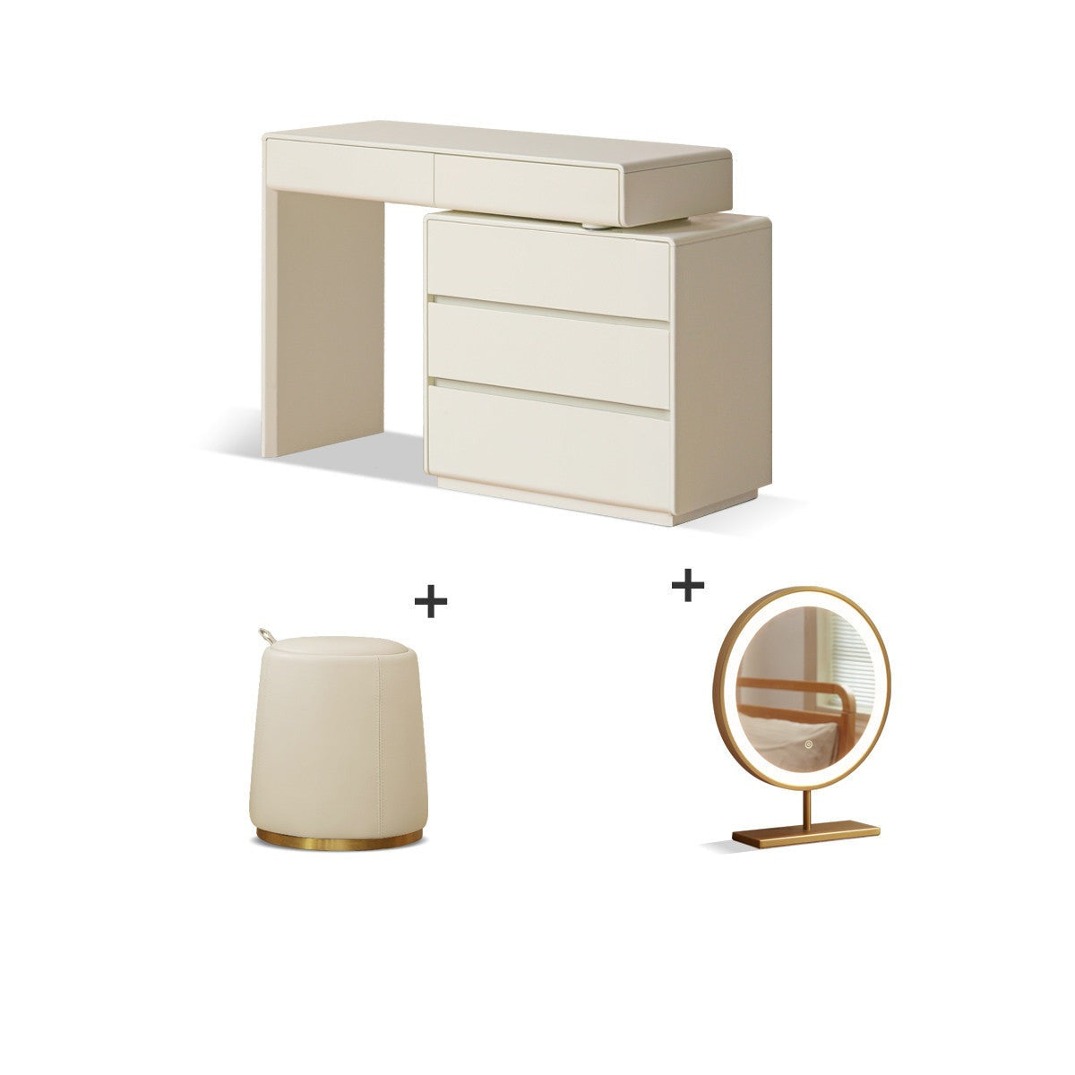 Poplar solid wood L shape Dressing table: