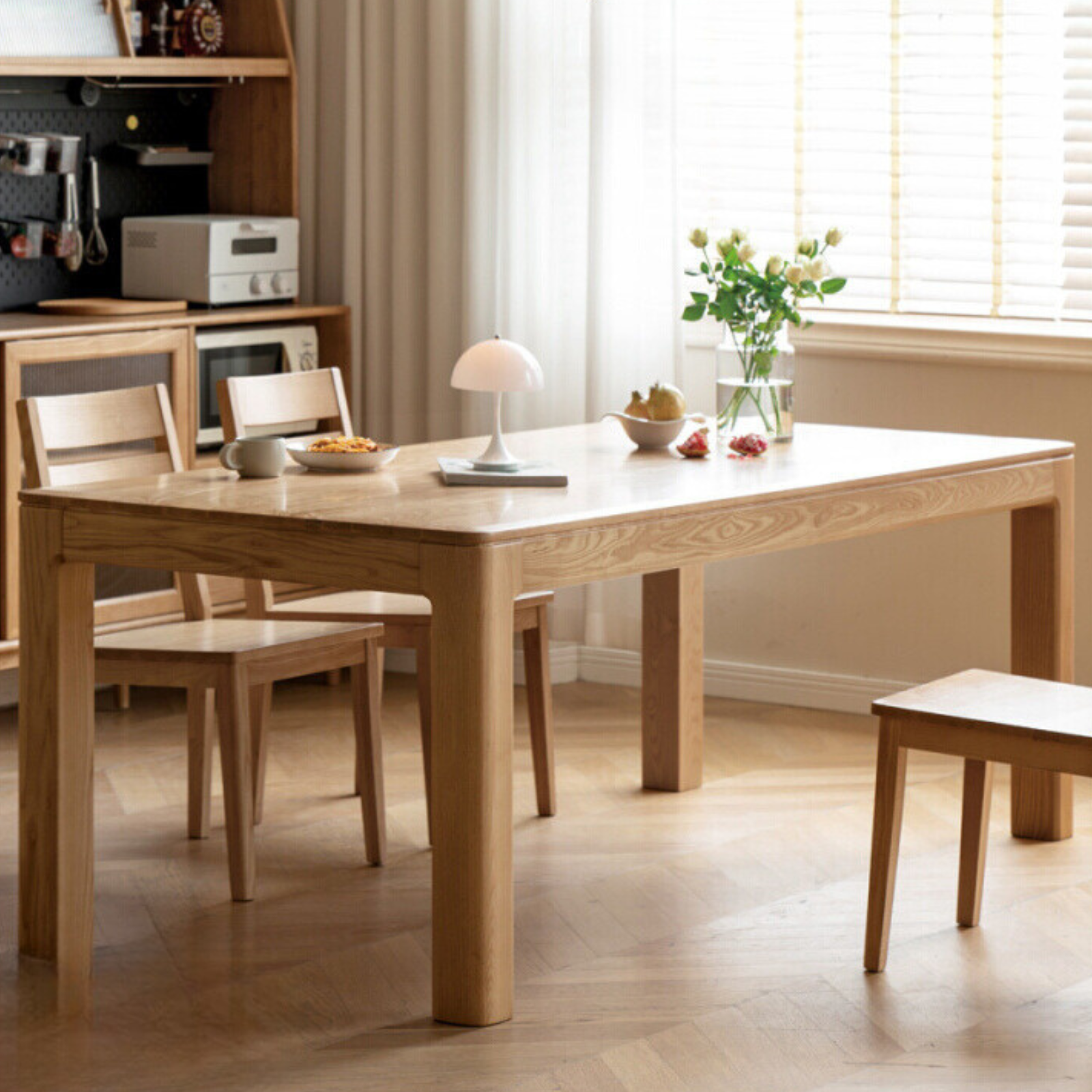 Ash solid wood long dining table