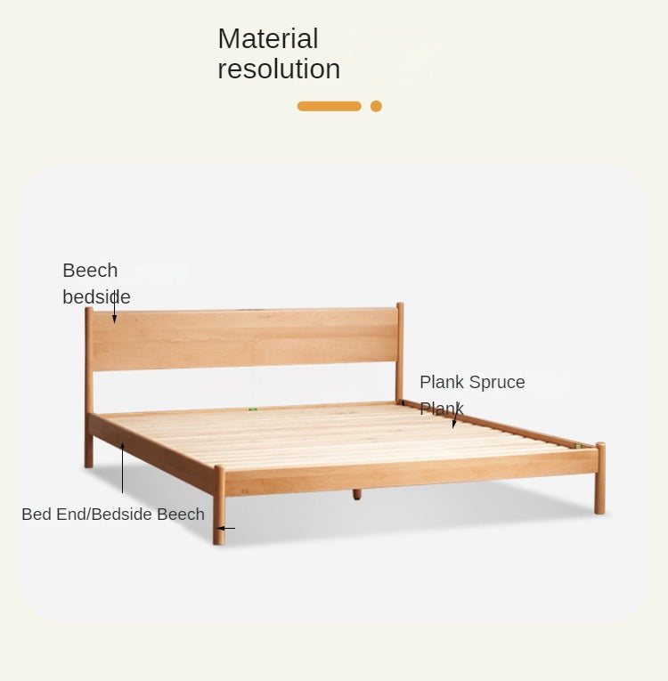 European Beech Oak Solid Wood bed.