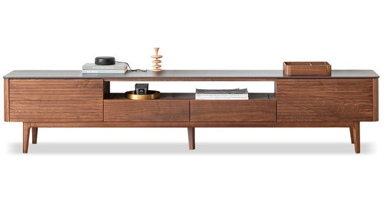 Black Walnut solid wood slate TV stand:
