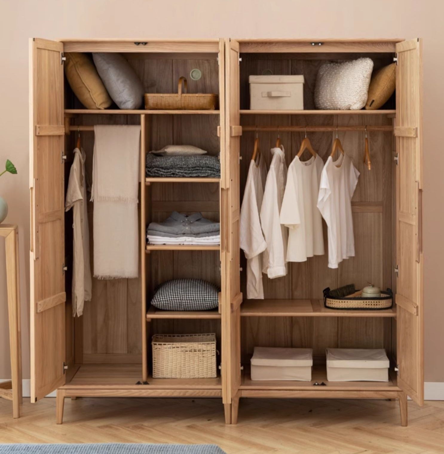 Ash solid wood wardrobe