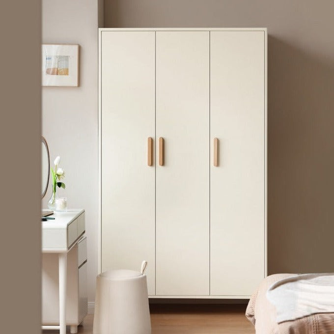 Pine solid wood wardrobe cream style: