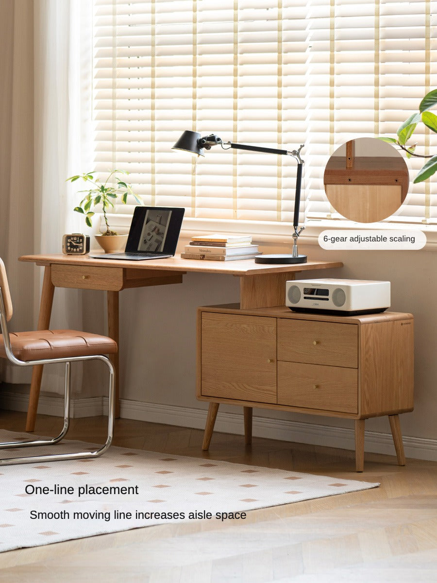 Oak solid wood Telescopic office desk )