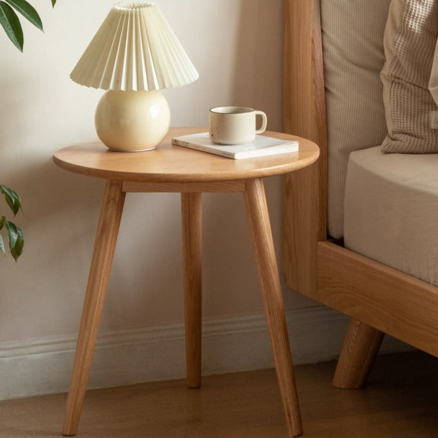 Oak Solid Wood Round Tea Table