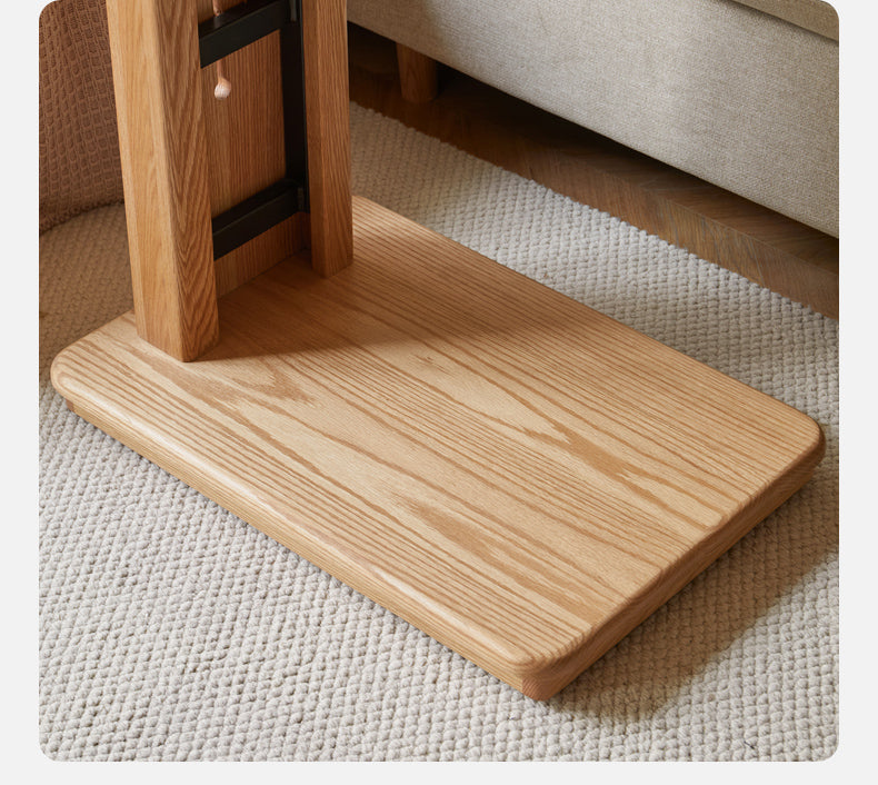 Oak solid wood movable liftable foldable side table
