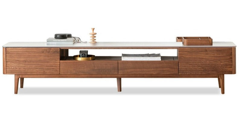 Black Walnut solid wood slate TV stand:
