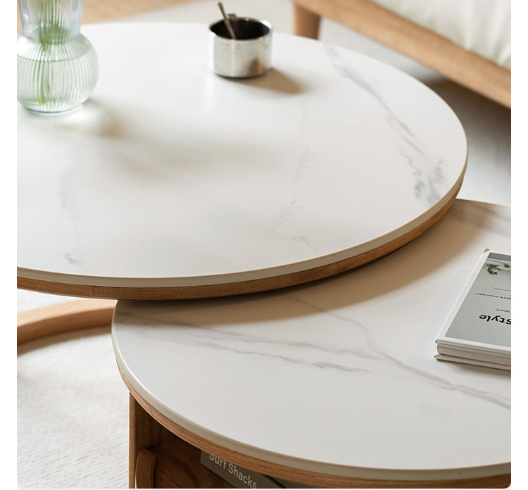 Oak solid wood Rock plate coffee table