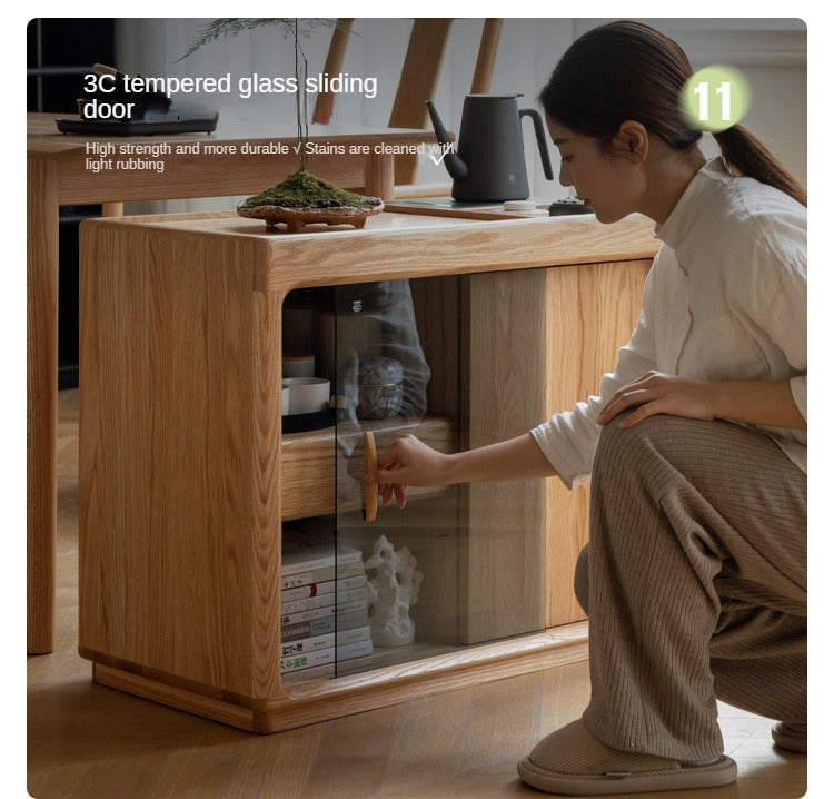 Ash,Oak solid wood Tea making side cabinet, side table: