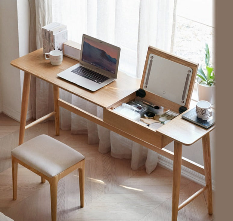 Oak solid wood Office desk and Dressing tables 2-in-1)