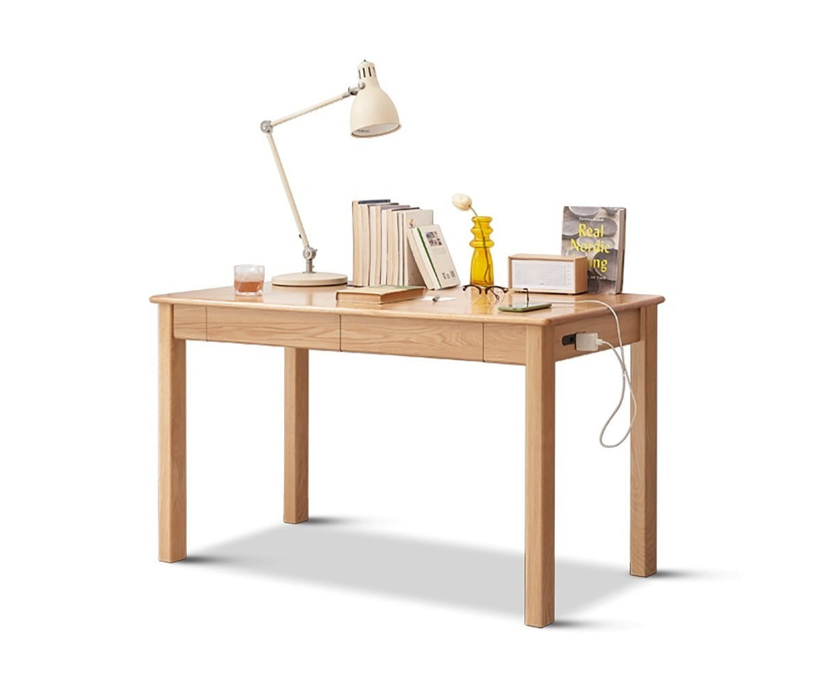 Oak, Ash solid wood USB office desk